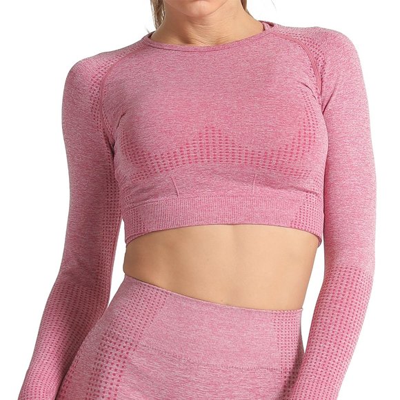 Victoria's Secret | Tops | Vsx Pink Cropped Compression Top Short ...